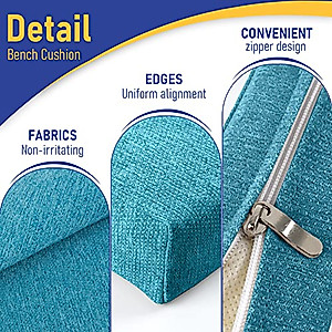 ROFIELTY Bench Cushion 36 inch, Soft Comfortable Bench Cushions for Indoor Furniture, Durable Stain Resistant Outdoor/Indoor Bench Seat Cushion, Window seat Cushions (36x14x2.5, Blue)