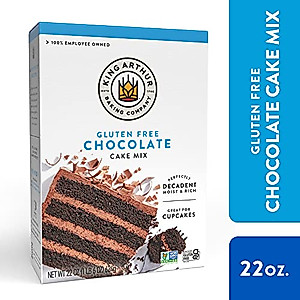 King Arthur, Gluten-Free Chocolate Cake Mix, Gluten-Free, Non-GMO Project Verified, Certified Kosher, Non-Dairy, 22 Ounces
