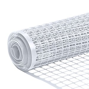 BOEN Garden Fence Temporary Barrier Outdoor Fence for Dog, Rabbit or Deer, Garden Netting Plastic Mesh Plant Protection (40" x 25', White)