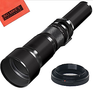 Long-Range 650mm-1300mm f/8 Telephoto Zoom Lens for Canon Digital EOS Rebel T2i, T3, T3i, T4i, T5, T5i, T6, T6i, T6s, SL1, EOS60D, EOS70D, 50D, EOS 5D, EOS1D, EOS5D III, EOS 6D, EOS 7D SLR Cameras