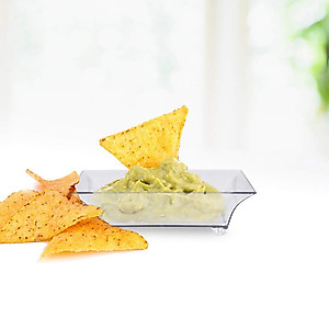 Kingrol 150 Count Plastic Dessert Plates, Mini Mini Mini Disposable Square Plates for Desserts, Appetizers, Sauces, Tastings