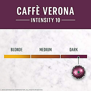 Starbucks by Nespresso Dark Roast Caffè Verona Coffee (32-count single serve capsules, compatible with Nespresso Vertuo Line System)