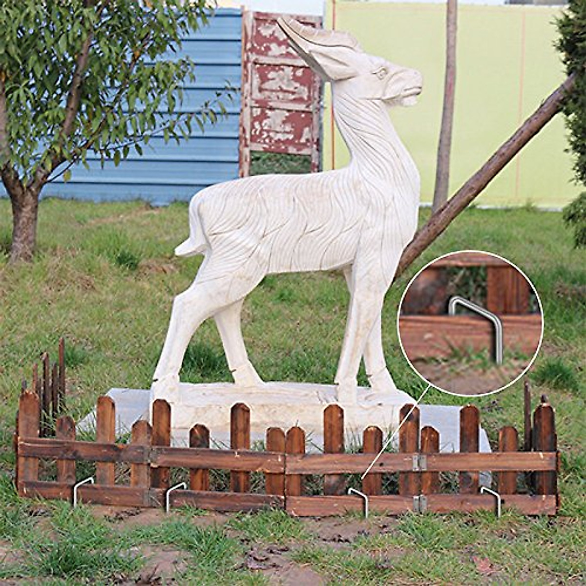 LITA Galvanized Garden Staples U-Type Turf Staples Install for Garden Landscape/Artificial Grass/Synthetic Turf/Synthetic Grass Mat/Lawn/Outdoor Landscape- 6 Inch Strong Durable/11 Gauge/50 Count