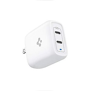 USB C Wall Charger, Spigen 40W Dual USB C Charger [GaN Fast] 30W Max Each Port, Foldable Fast Charger for iPhone 14 13 Plus Pro Max Mini 12 SE 2022 iPad Pro MacBook Air Galaxy S23 S22 MagSafe Duo