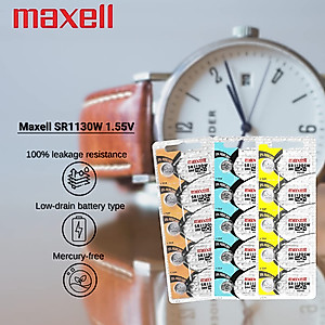 Maxell Watch Battery Button Cell SR1130W 389 Pack of 5 Batteries