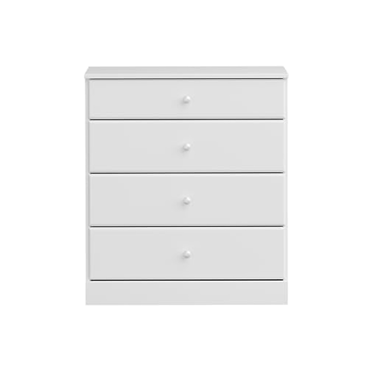 Prepac Astrid Simplistic 4-Drawer Dresser for Bedroom, Functional Bedroom Dresser Chest of Drawers 18.25" D x 30" W x 34" H, White, WDBR-0401-1