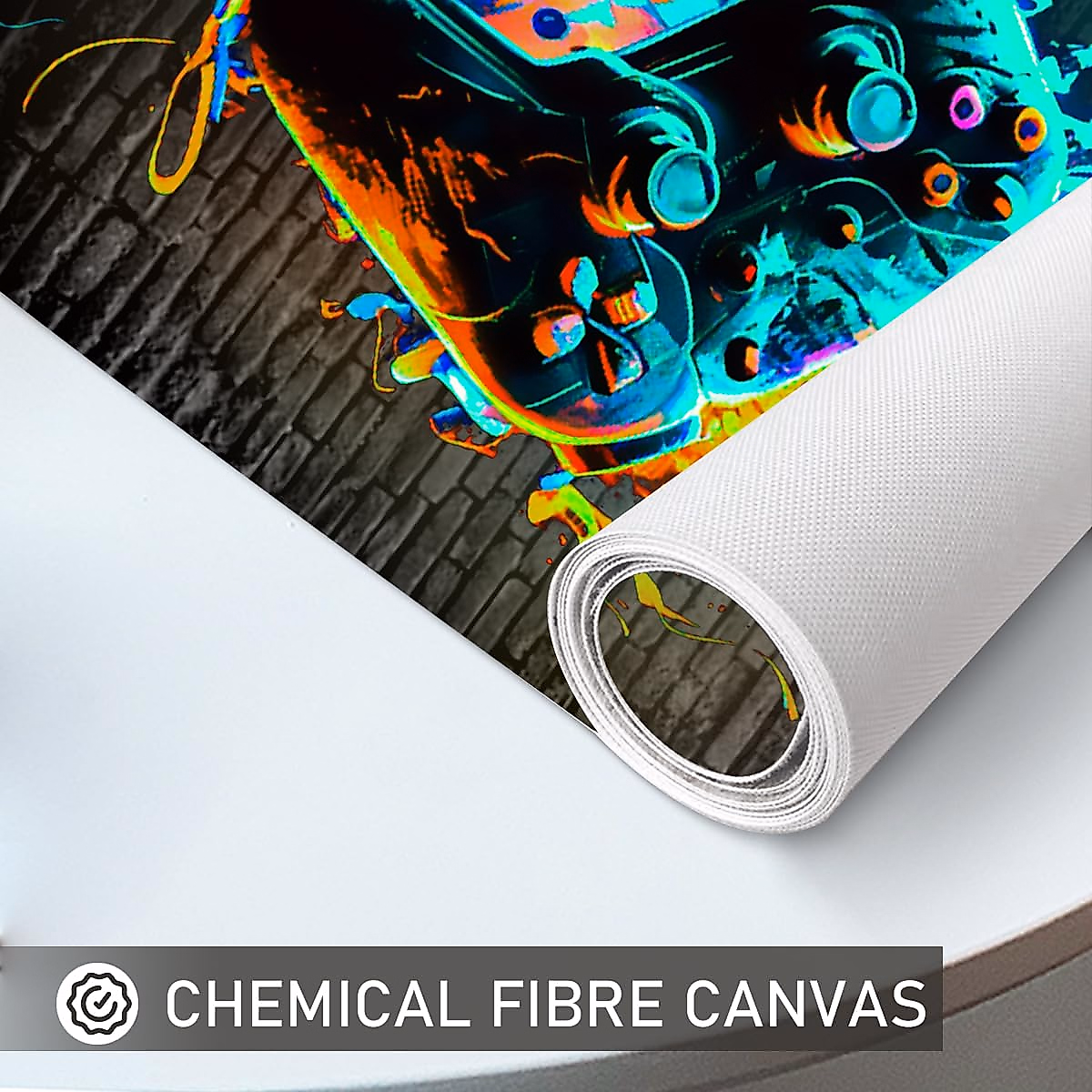 Gamepad Abstract Wall Art,Graffiti Game Controller Poster,Canvas Printsfor Boy Bedroom Decor,8x10 inches Unframed Set of 4.