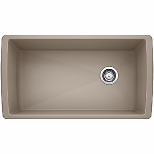 BLANCO, Trufle 441765 DIAMOND SILGRANIT Super Single Undermount Kitchen Sink, 33.5" X 18.5"