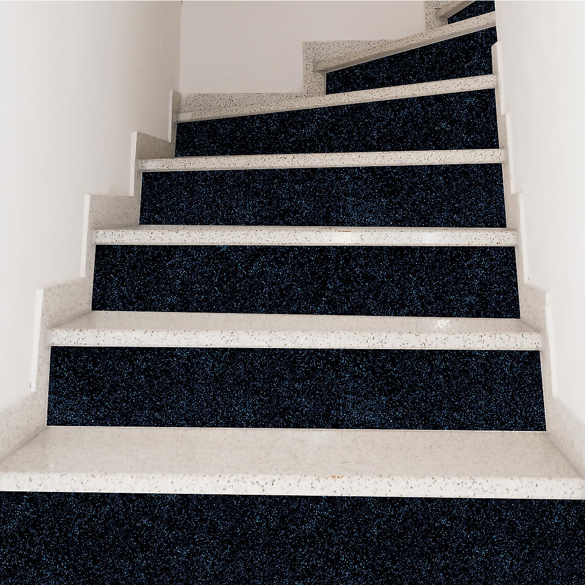 CHIHUT Black Blue Glitter Wallpaper Peel and Stick 15.7''x100'' Sparkle Glitter Contact Paper for Walls Self Adhesive Black Shiny Wallpaper Removable Fabric Wallpaper Decorative for Cabinets Crafts