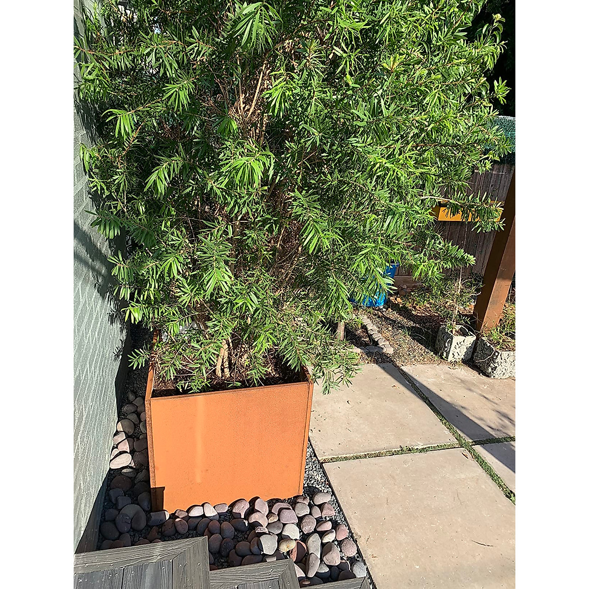 GZGNEEVL Corten Steel Planter Box Metal Square Planters Steel Large Planter Outdoor Tall Plant Durable Antique Detached for Commercial Residential Patio Deck and Backyard 26 Inch