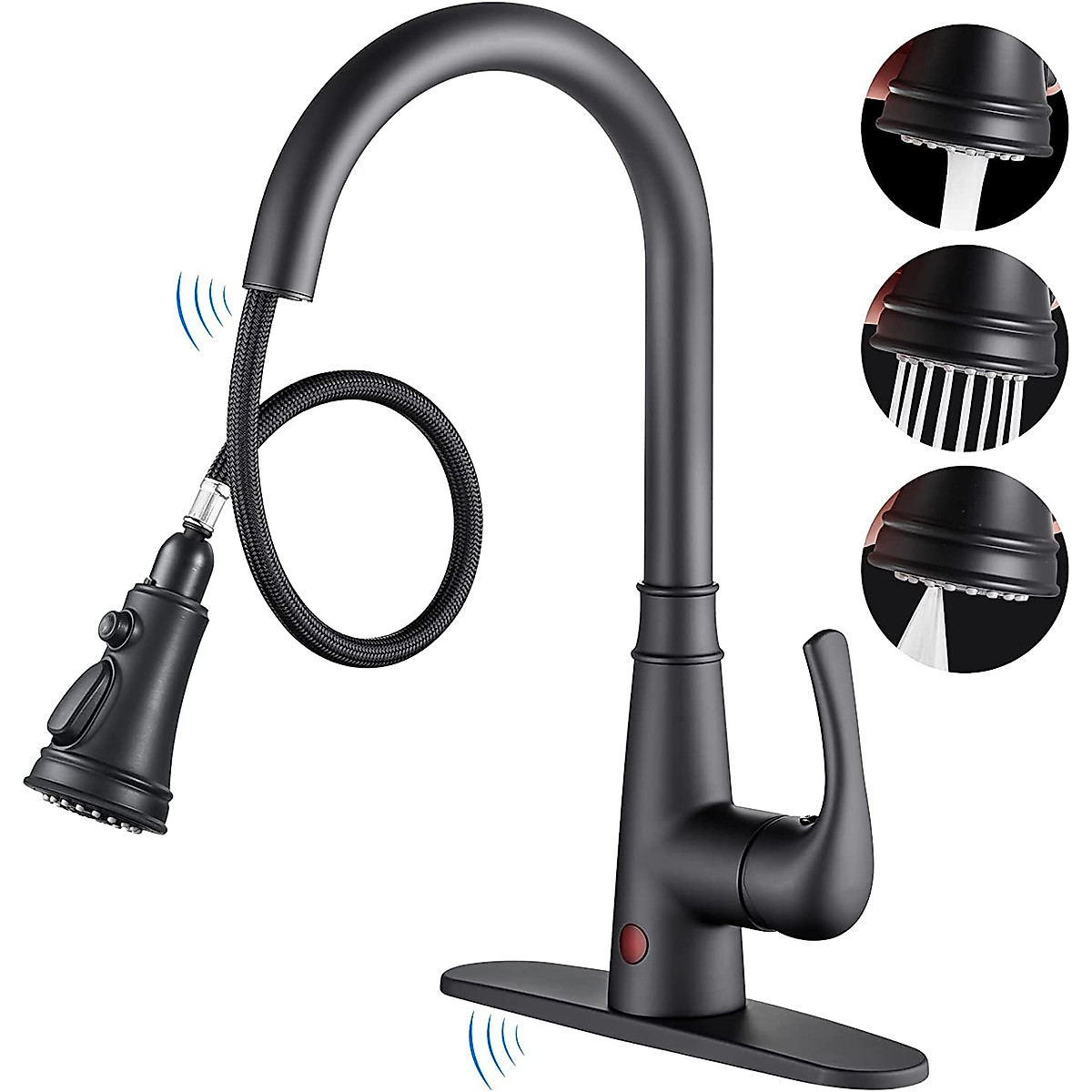 Touchless Kitchen Faucet Cobbe Pull Down Kitchen Sink Faucet with Sprayer, Motion Sensor Black