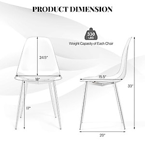 Tangkula Glass Dining Table Set for 4, Modern Tempered Glass Kitchen Table and Chairs, Glass Dining Room Table Set for Small Living Room, Kitchen