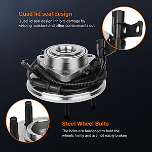 OCPTY Front Wheel Hub and Bearing Assembly fits for Ford Explorer, Explorer Sport, Mercury Mountaineer 2006 2007 2008 2009 2010 515078 6 Lugs Fits 2WD or 4WD Models