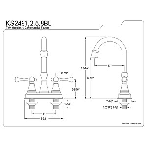 Kingston Brass KS2491BL Victorian Bar Faucet, Polished Chrome