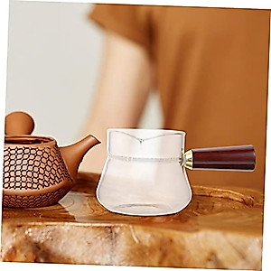 KICHOUSE 1pc Fair Cup Glass Stovetop Tea Kettle Turkish Tea Maker Clear Glass Tea Cups Glass Tea Pitcher Mini Teapot Stovetop Side Pour Tea Pot Tea Fair Cup Drinking Cup Tea Art Cup Office