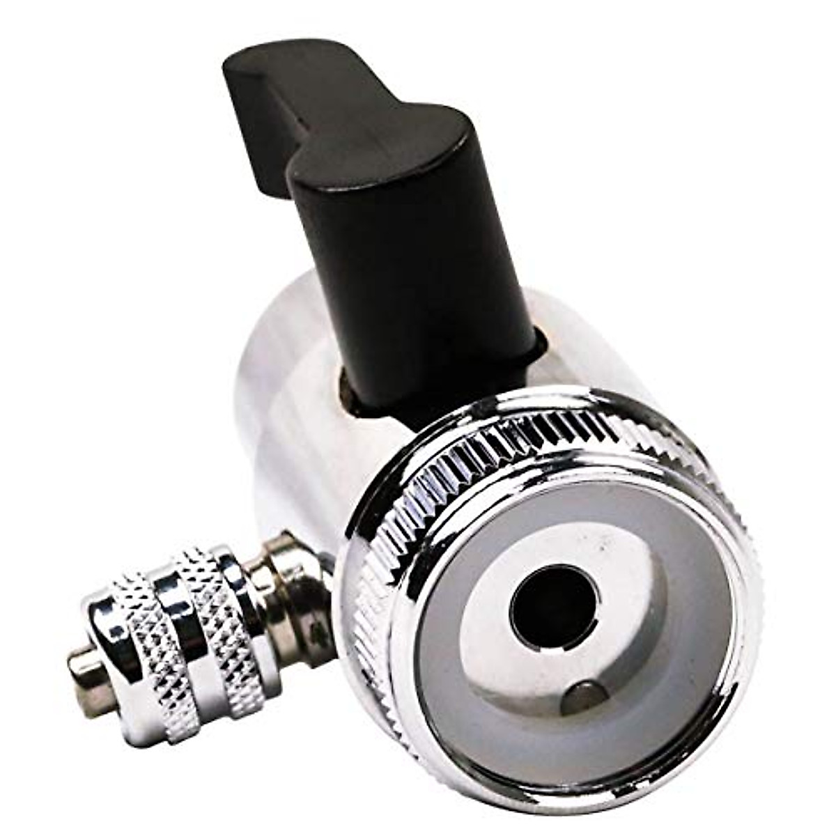 Chrome Faucet Diverter Valve (Includes adapter ring) Reverse Osmosis/Water Filters 1/4"- For Both Female & Male Faucets