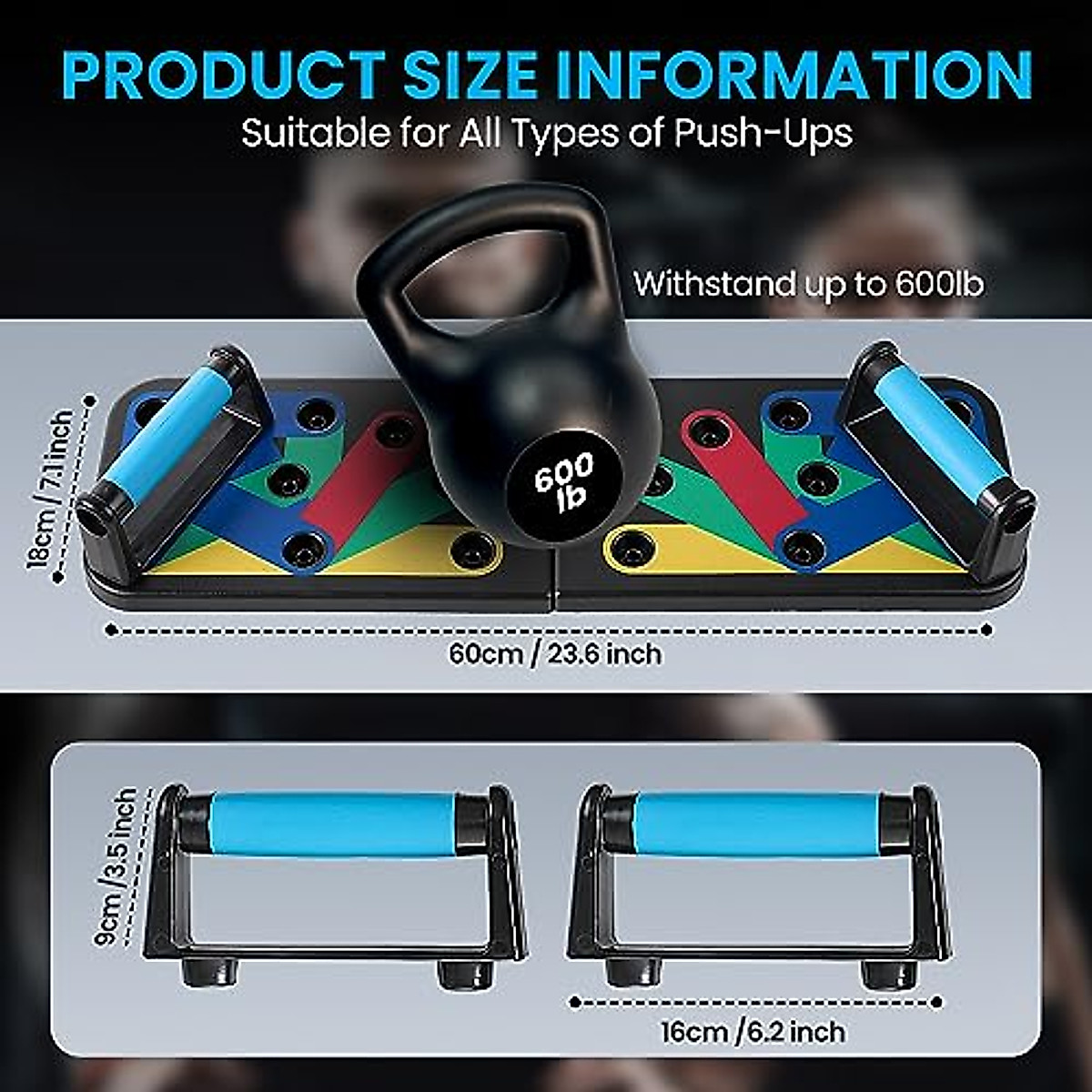 Pro Deals Push Up Board 9 in 1 Strength Training Equipment | Professional Home Workout Push Up Fitness Stand For Floor | Multi-functional Push Up Board for Men | Portable Gym For Chest, Abdominal,