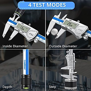 CAMWAY Digital Caliper Waterproof + 32PCS Feeler Gauge, Digital Caliper 150 mm,6 Inch Stainless Steel Electronic Vernier Caliper Fractions/Inch/Metric Measuring Tool