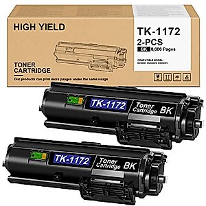 HSMQ High Yield Compatible TK-1172 TK1172 Toner Kit Replacement for Kyocera M2540d M2540dw M2040dn Toner Cartridge Printer (Black, 2-Pack), HM TK-1172-2PK