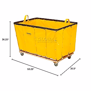 24 Bushel Yellow Vinyl Basket Bulk Truck, 53-1/4"L x 36-1/4"W x 30-1/2"H