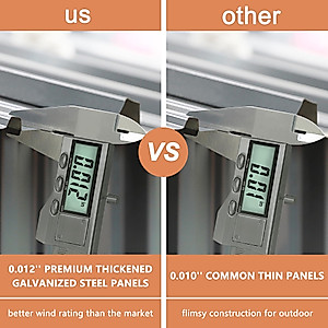 Yardenaler 8x10 FT Metal Outdoor Storage Shed, Garden Tool Shed Kit with Doors & Lock, Waterproof Patio Utility Tool Shed for Backyard and Garden, Gray