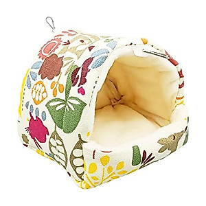 Gazechimp Warm Bird Nest Soft Hut Hammock Hanging Cave Durable Parrots Hut Bed Pet Supply Birds Cage Toy, 19cmx19cmx20cm