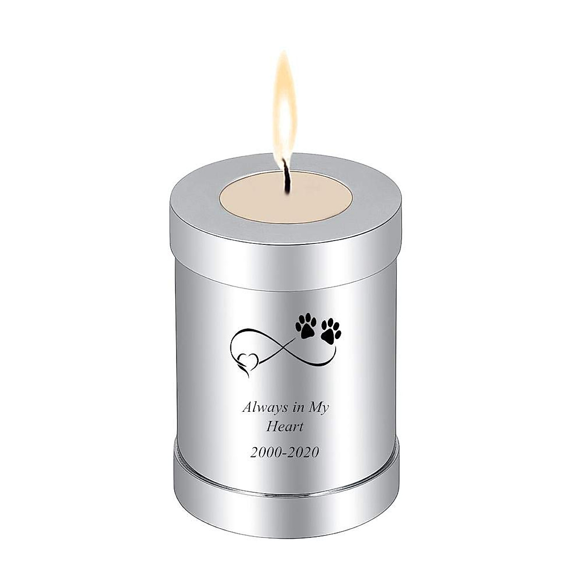 Cremation jar Cylinder Free Engrave Ashes Urn for Human Pet Memorial Candle Holder Cremation Jar-Gun_Large 75mm 54mm