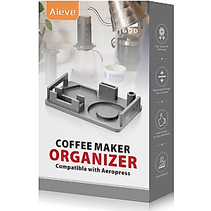 AIEVE Coffee Station Organizer Compatible with Aeropress Coffee Maker, Coffee Storage Caddy Coffee Filter Holder Compatible with Aeropress Storage for Coffee Maker Space Saving Organizing