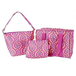 Sachi Set of 3 Multi-Shaped Bags (Pink/Orange)