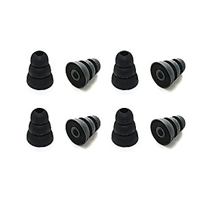 8 Pcs Large (L) Black Triple Flange Replacement Eartips Earbuds for Monster Beats Dr. Dre Tour, urBeats, Powerbeats and LG Tone