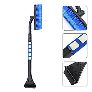 LIOOBO Metal Snow Shovels Snow Remover Brush for Car: Snow Brush and Detachable Ice Scraper Shovel Ergonomic Foam Grip Car Clean Tool for Cars Trucks SUV Multitools Snow Pusher Shovel