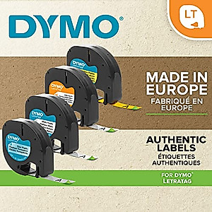 DYMO - DYM16952 Authentic LetraTag Labeling Tape for LetraTag Label Makers, Black Print on Clear pastic Tape, 1/2'' W x 13' L, 1 roll (16952)