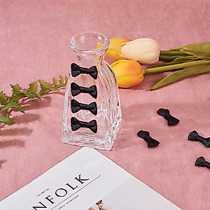 PH PandaHall 120pcs Mini Bow Tie Bows Ribbon Bows 1" Grosgrain Ribbon Bowknots, Black Mini Bow Ties Embellishment Woven Hair Bows for DIY Hair Clips, Pets Hair Bows