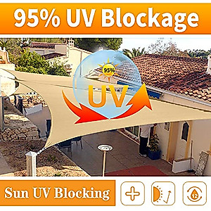 SHADESPEARE 16' x 20' Gray Rectangle Sun Shade Sail Canopy Durable Fabric UV Block Awning Custom