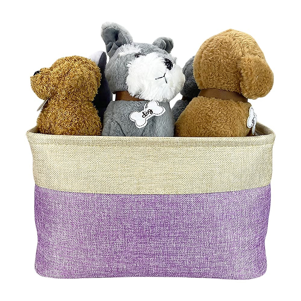 MALIHONG Personalized Dog Cat Toy Storage Basket with Pet's Name Sturdy Foldable Collapsible Storage Bin with Handles for Organizing Pet Stuff, Toys, Clothes, 15" x 9.8" x 9"