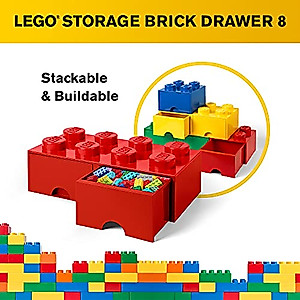Room Copenhagen, LEGO Brick Drawer - Stackable Storage and Décor - Brick 8, Bright Red