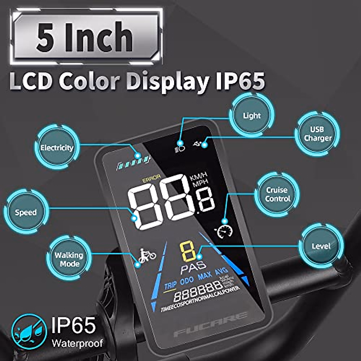 Fucare Libra 750W Electric Bike for Adults 32MPH 48V 20Ah LG Battery EBike with Full Suspension LCD Color Display 20"×4.0" All-Terrain Fat Tire Shimano 7Speed Snow Commute Electric Bicycles (20AH