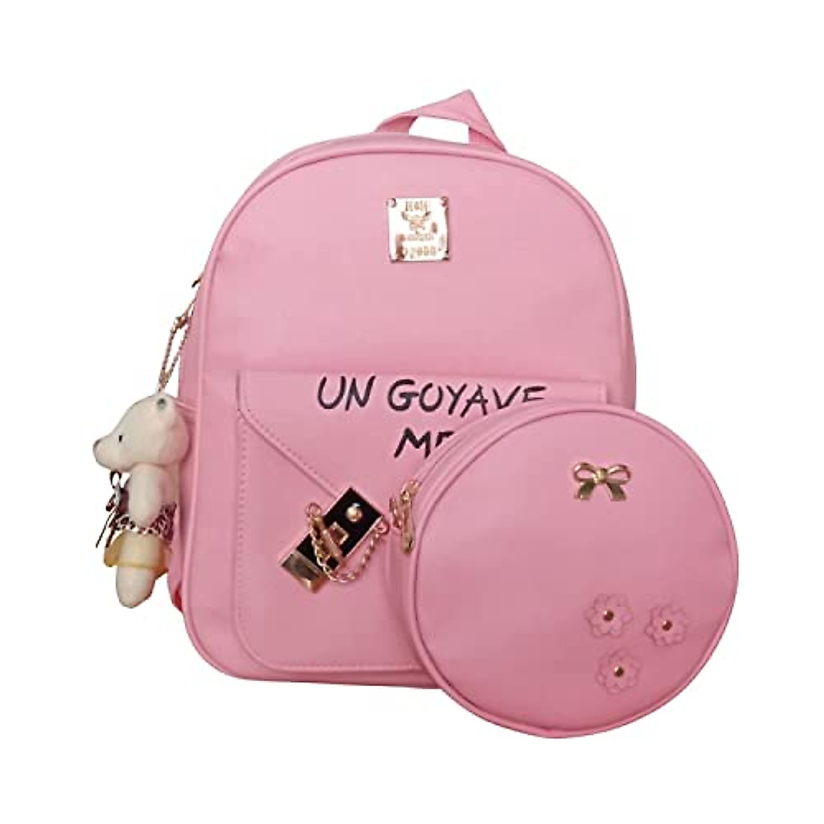 Nvnbm Women backpack purse women mini backpack 3 piece set cute small backpack girl school bag (pink) Small Size