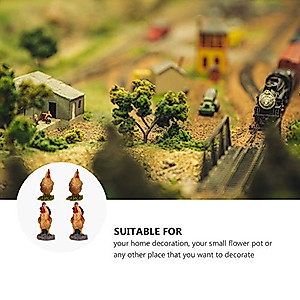 ARTIBETTER 4pcs Farm Animal Figurines Miniature Resin Hen Rooster Chicken Statues Sculpture for Bonsai Fairy Gardens Scene Micro Landscape Decor
