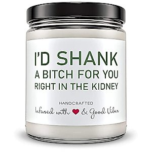 Friend Gifts for Women- Mint Sugar Soy Wax Funny Candles for Birthday Gifts for Friends Female- Hand Poured in The USA - 9 oz - Apple Caramel Scent, Cotton Wick, Cute Christmas Friendship Gifts Ideas