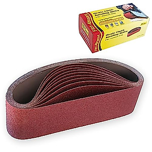 IVY Classic 43060 Flex-Abrasive 3-Inch x 21-Inch 36 Grit Extra Coarse Resin Cloth Aluminum Oxide Sanding Belt, 10-Pack