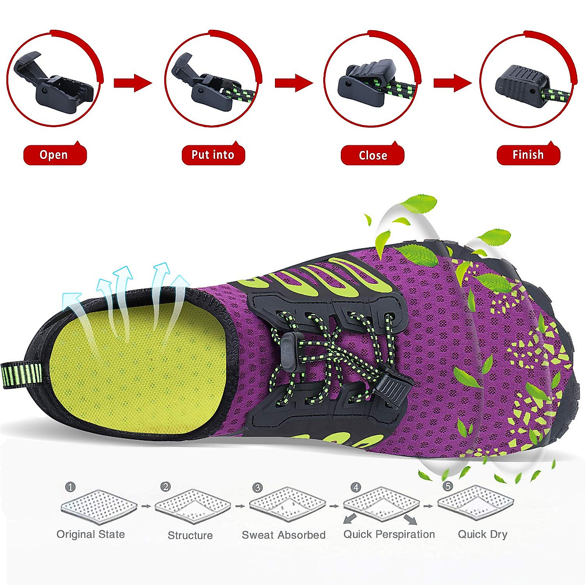 PENGCHENG Mens Womens Water Shoes Sports Quick Dry Barefoot Athletic for Swim Diving Surf Aqua Pool Beach Yoga