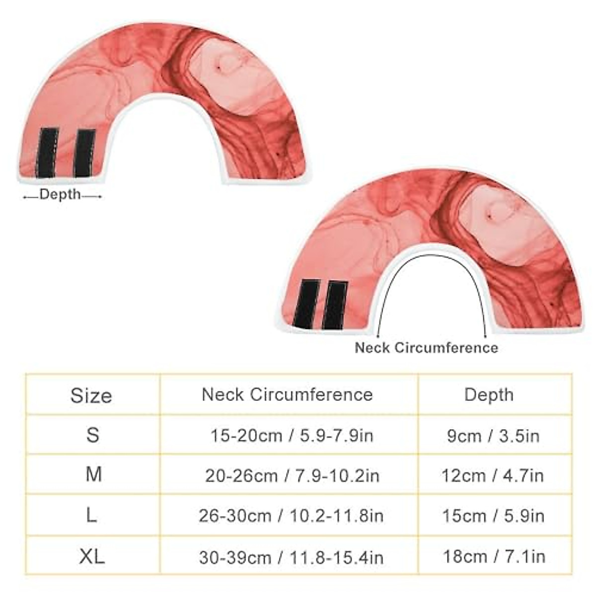 Red Bright Splash Comfortable Dog Cone Cat Collar Adjustable Prevent from Licking Wounds XL