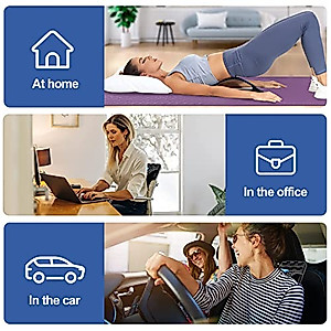 Magic Back Support Back Stretching Device,Back Massager for Bed & Chair & Car,Multi-Level Lumbar Support Stretcher Spinal, Lower and Upper Muscle Pain Relief(Black/Blue)