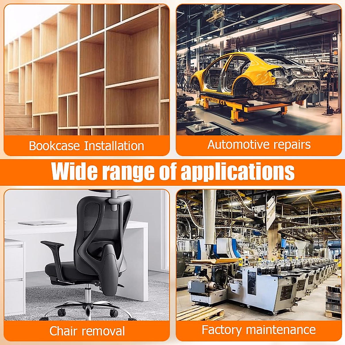 105 Degree Right Angle Drill Adapter, 2024 New Corner Tool Screw Hub with Multi-function Bend Screwdriver Bit, 1/4" Hex Shank Driver Angle Drill Attachment for Household Work (Long)