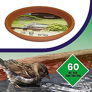 Erva D14CL 14 in. dia. Bird Bath Plastic Dish; Terra Cotta