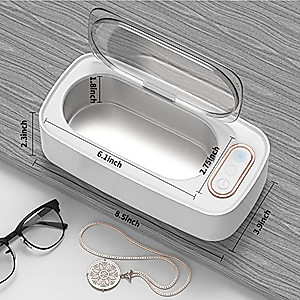 Ultrasonic Jewelry Cleaner, Professional Glasses Cleaning Machine 47kHz Ultrasonic Cleaner for Jewelry, Diamond Ring, Earring, Watches, Eyeglasses, Braces，ect