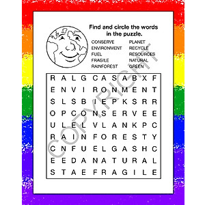 ZOCO - I Love My World - Kids Educational Coloring Books (50 Bulk Pack, Without Crayons) - Make The Difference, Earth Day, Environmentally Friendly Handout - Games, Puzzles, Activities for Kids