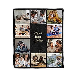 Launchigo Customized Photo Collage Blanket-Wedding Blanket. Soft Fleece Throw Blanket, Personalized Picture Blanket. Gift for Wedding, Christmas, Birthday & Anniversary.(Photo Blanket- 07, 60" X 80")