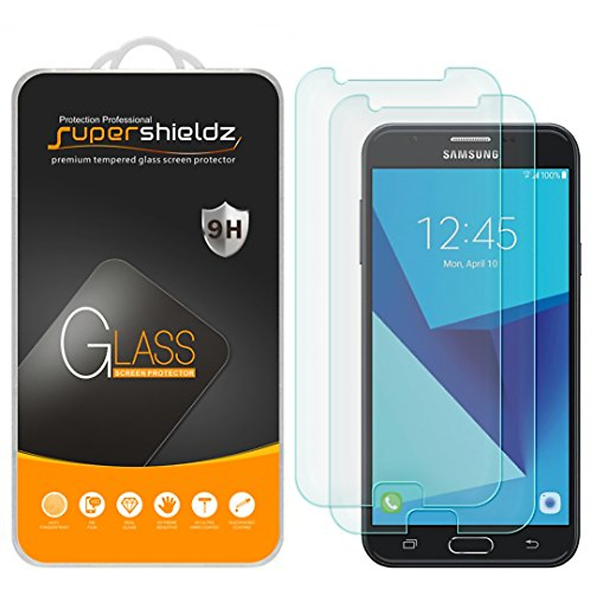 Supershieldz (2 Pack) Designed for Samsung Galaxy J7 (2017) Tempered Glass Screen Protector, 0.33mm, Anti Scratch, Bubble Free